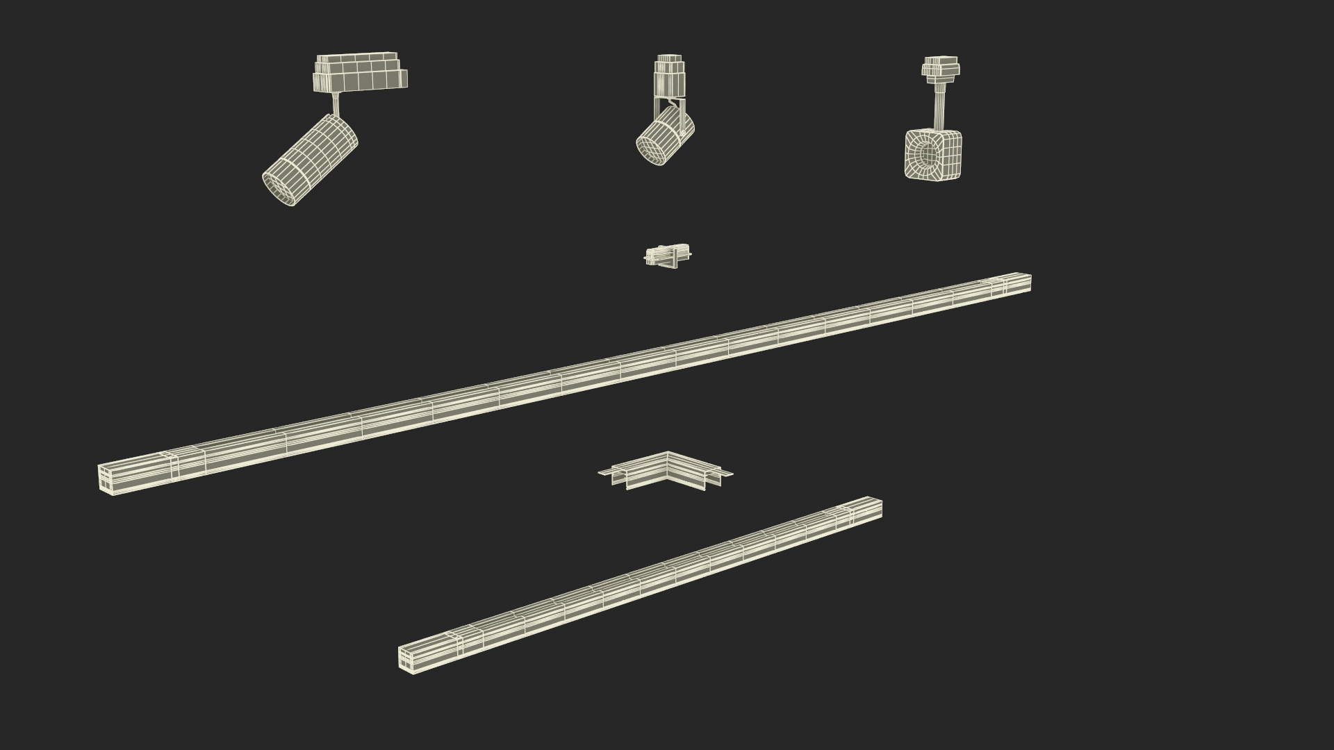 LED Track Light System Full 3D - TurboSquid 2279843