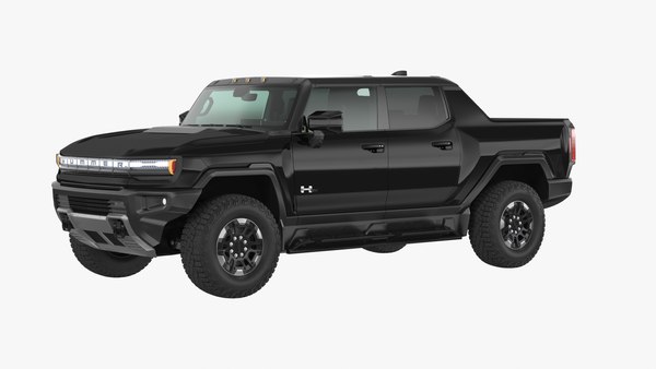 modelo 3d Camioneta GMC Hummer EV SUT Negra Aparejada - TurboSquid 2088571