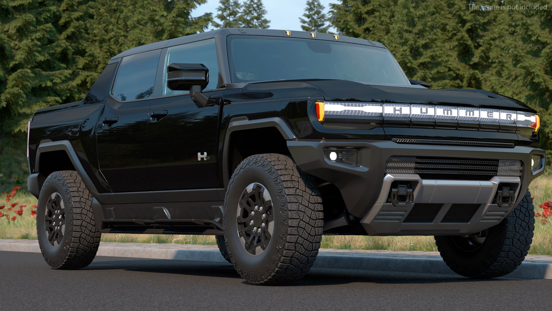 3D model GMC Hummer EV Pickup Truck SUT Black Rigged - TurboSquid 2088571