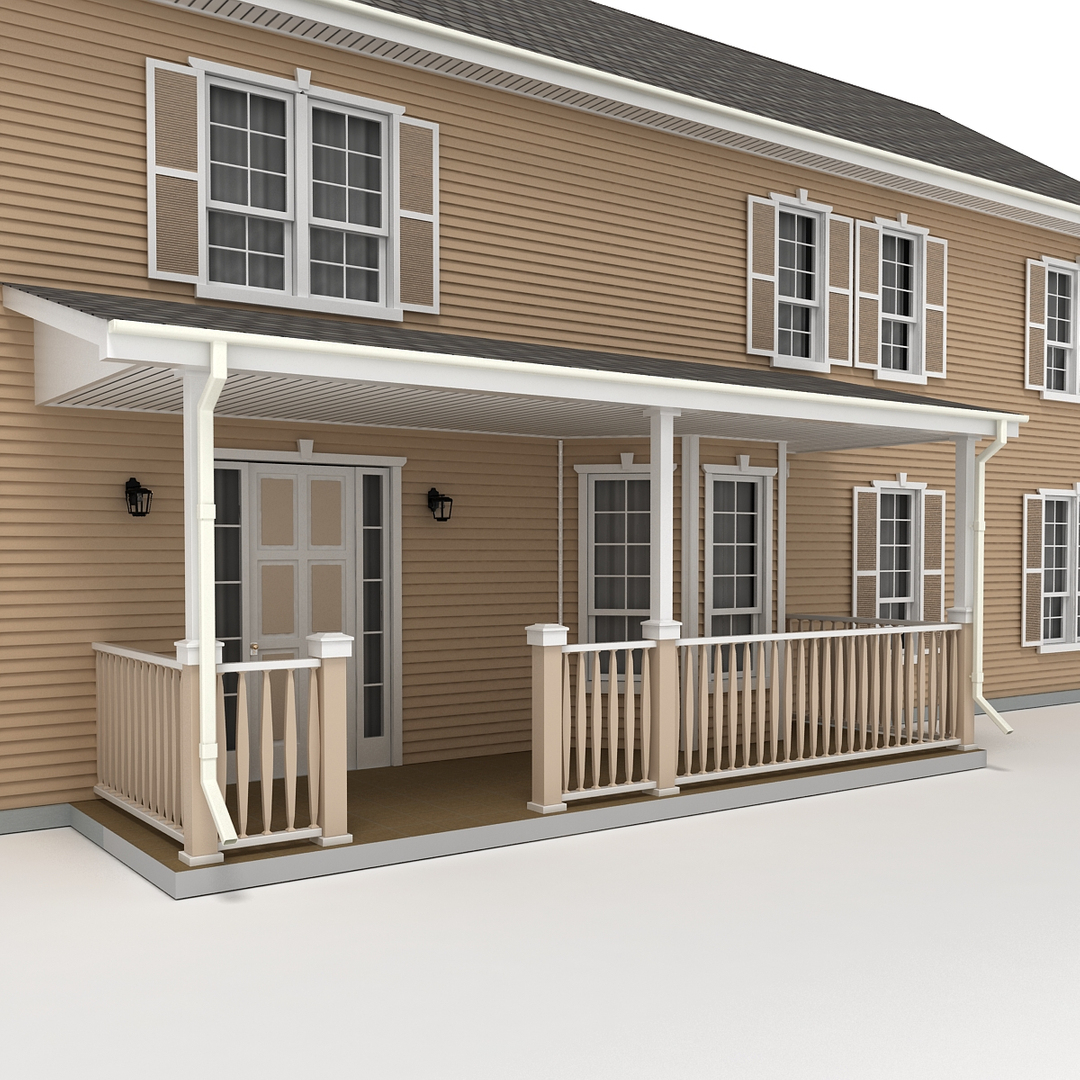 3d model of two-story house 10