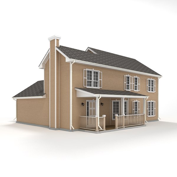 3d model of two-story house 10