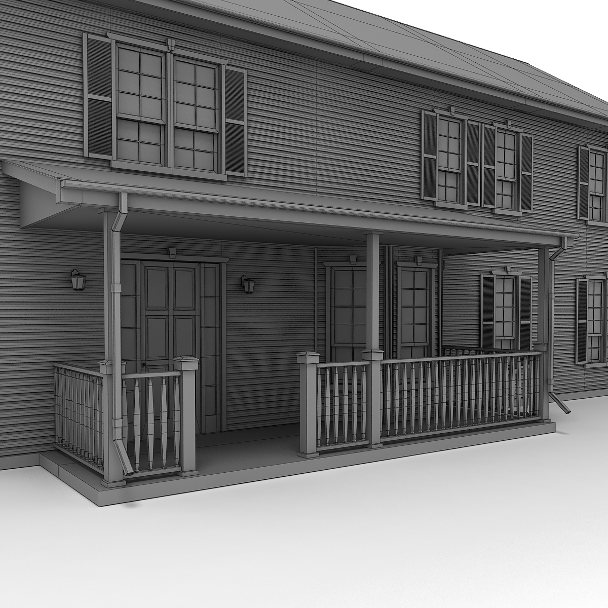 3d model of two-story house 10