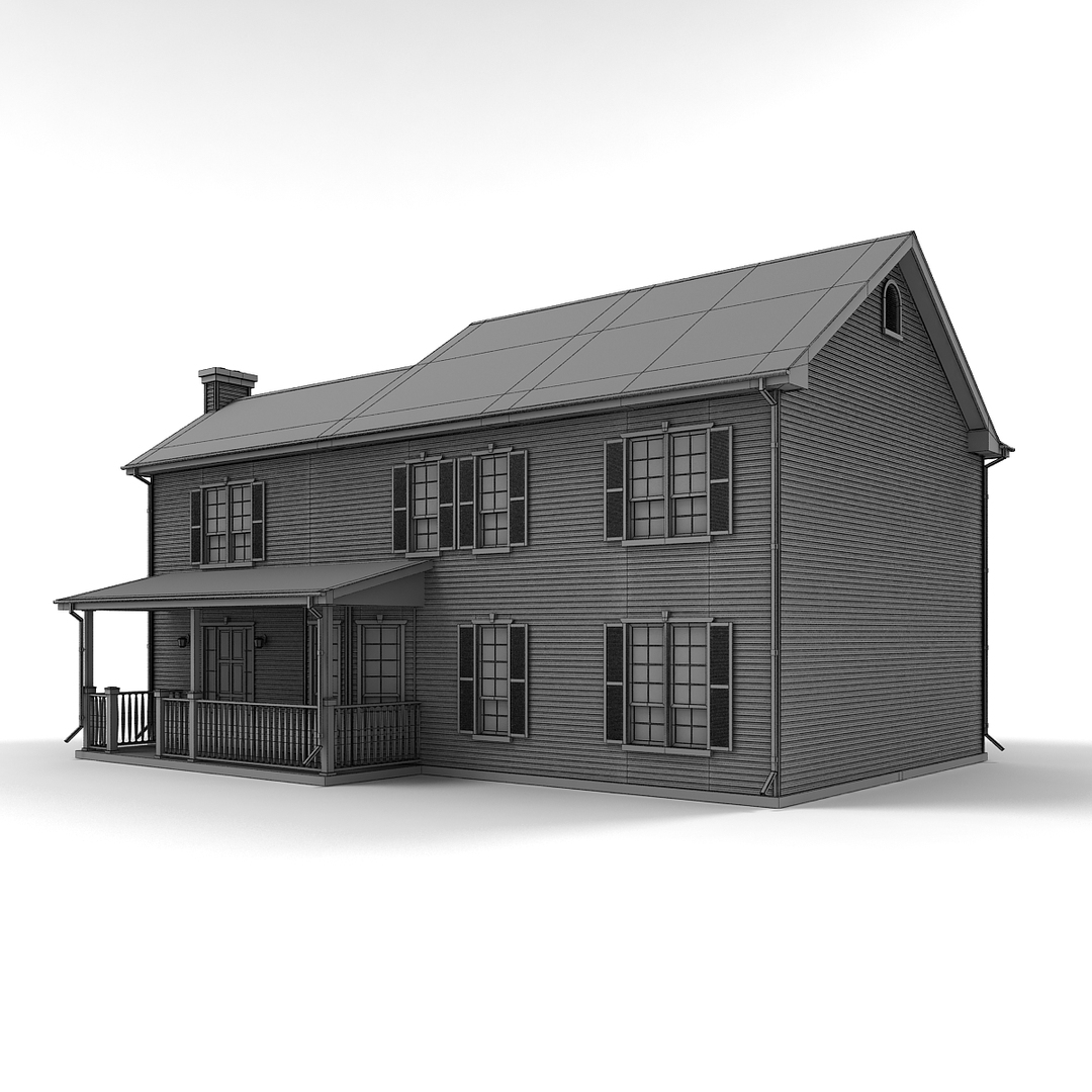 3d model of two-story house 10