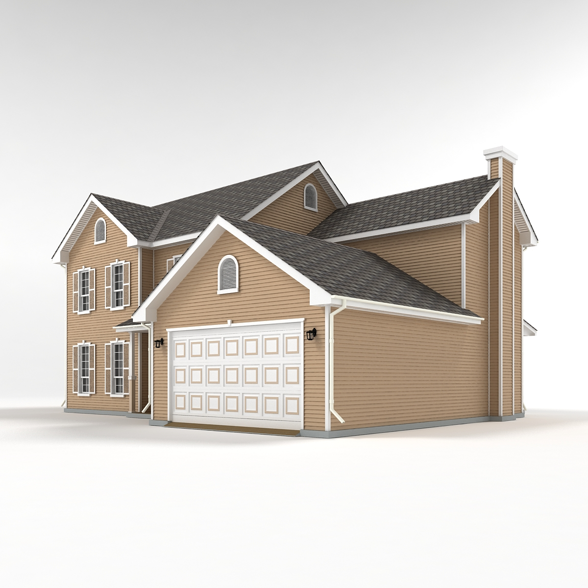 3d model of two-story house 10