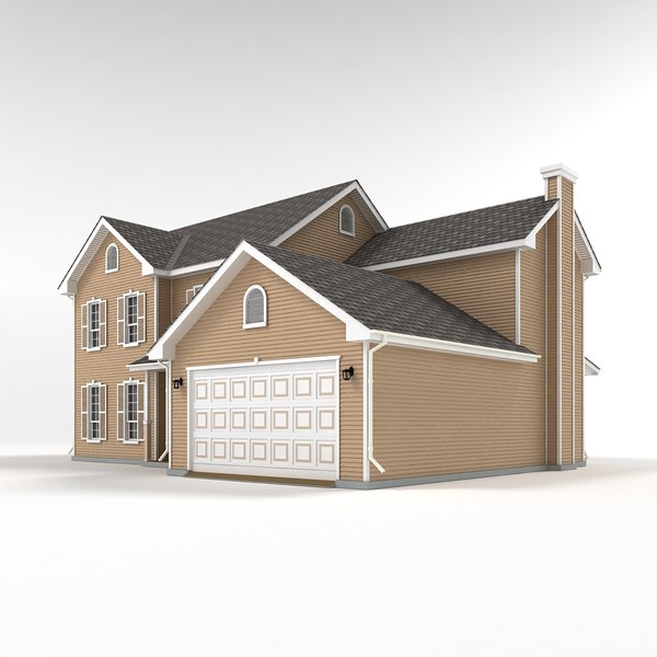 3d model of two-story house 10