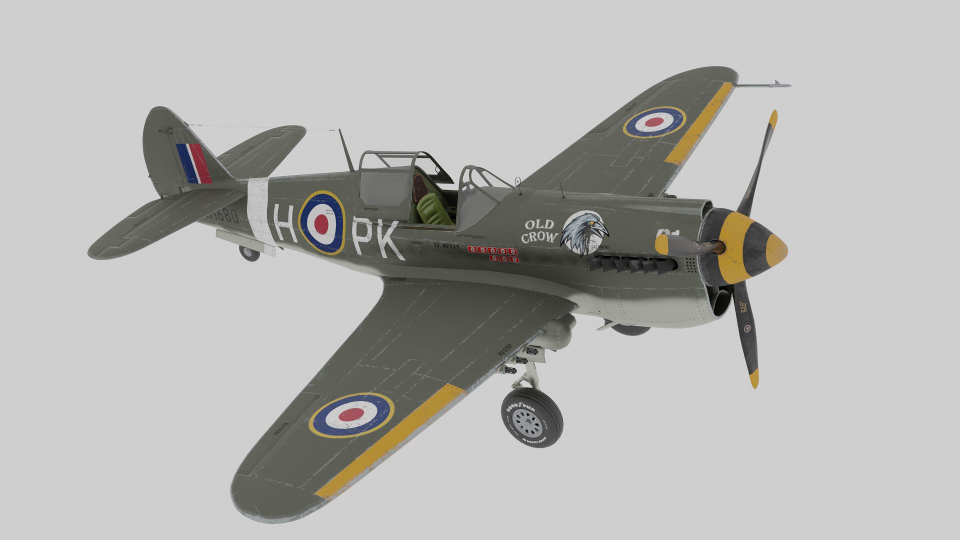 3D Britain Fully Rigged Wwii-Style Fighter Aircraft 3D Model Clean ...