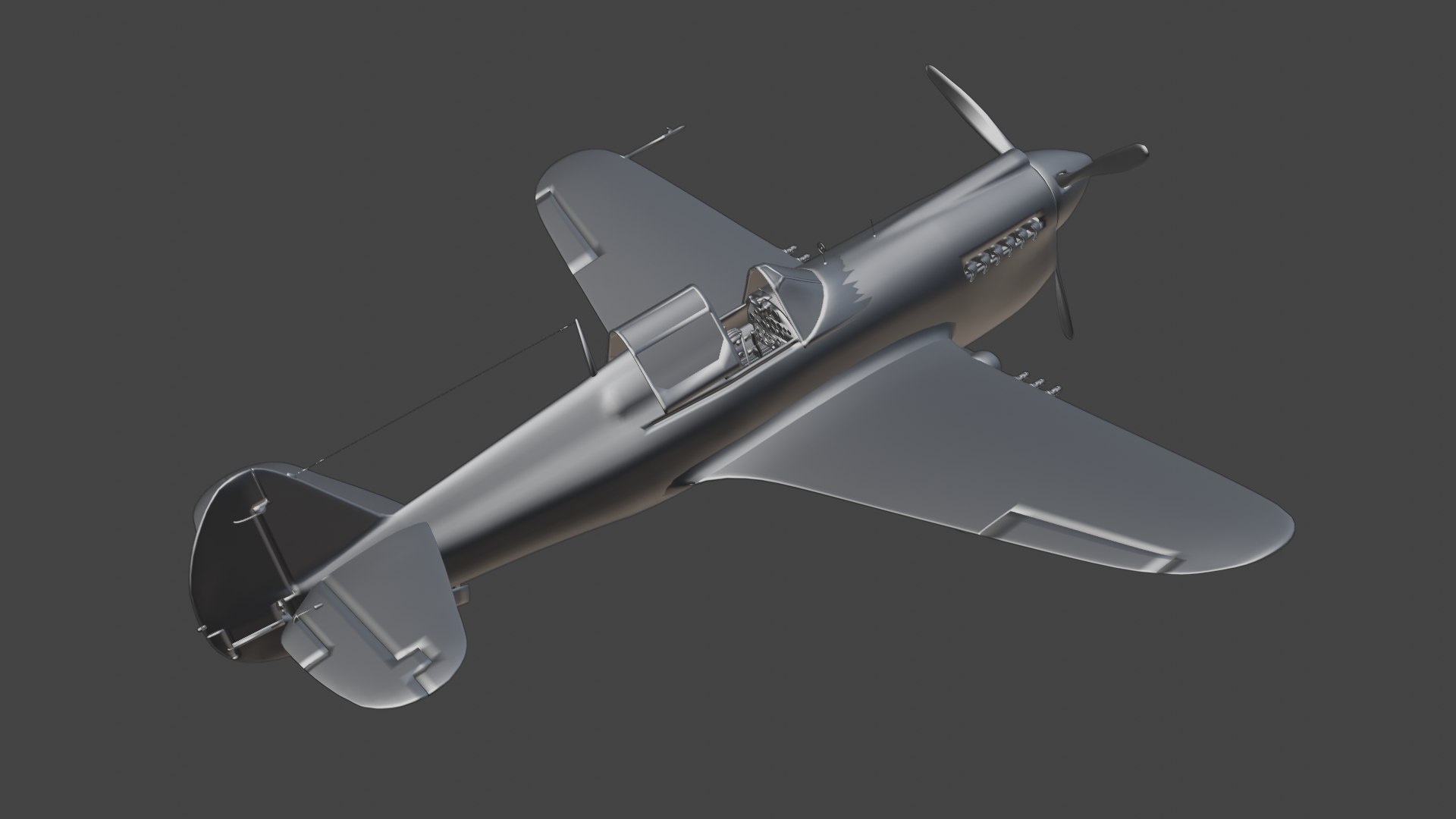 3D Britain Fully Rigged Wwii-Style Fighter Aircraft 3D Model Clean ...