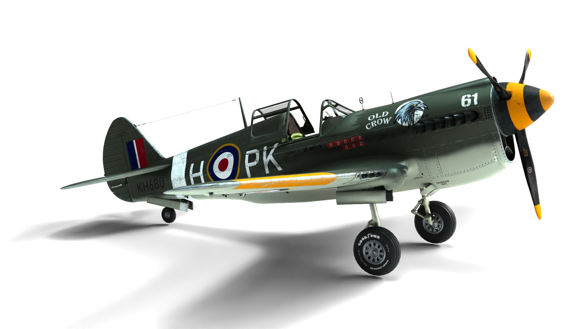 3D Britain Fully Rigged Wwii-Style Fighter Aircraft 3D Model Clean ...