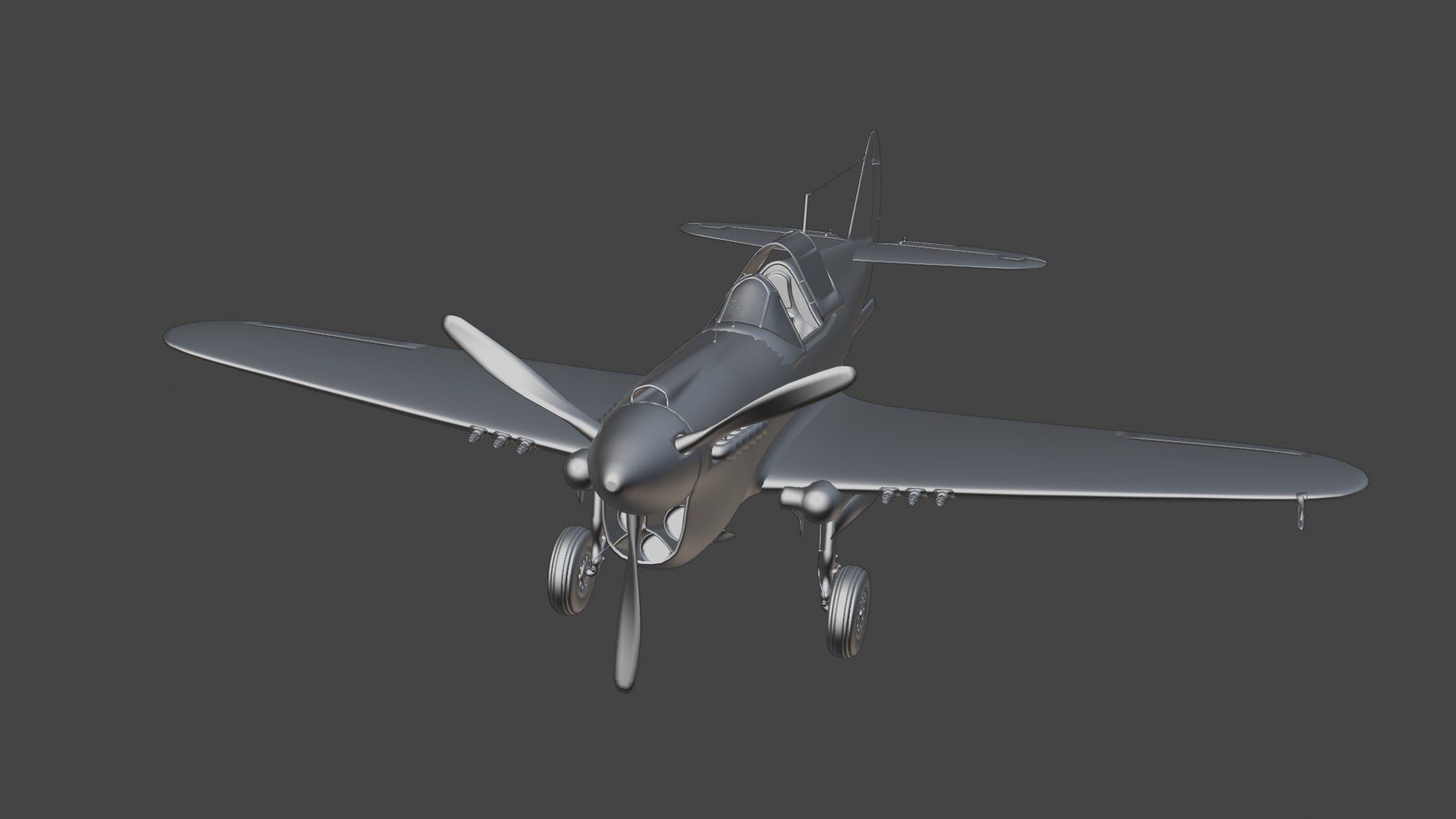 3D Britain Fully Rigged Wwii-Style Fighter Aircraft 3D Model Clean ...