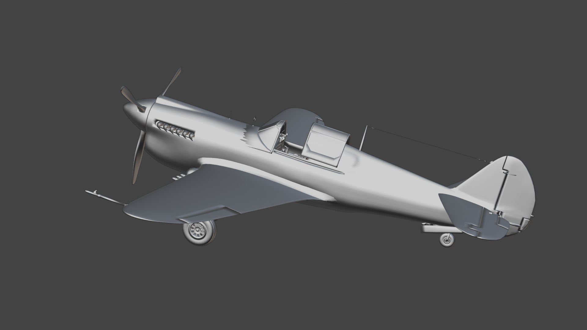 3D Britain Fully Rigged Wwii-Style Fighter Aircraft 3D Model Clean ...