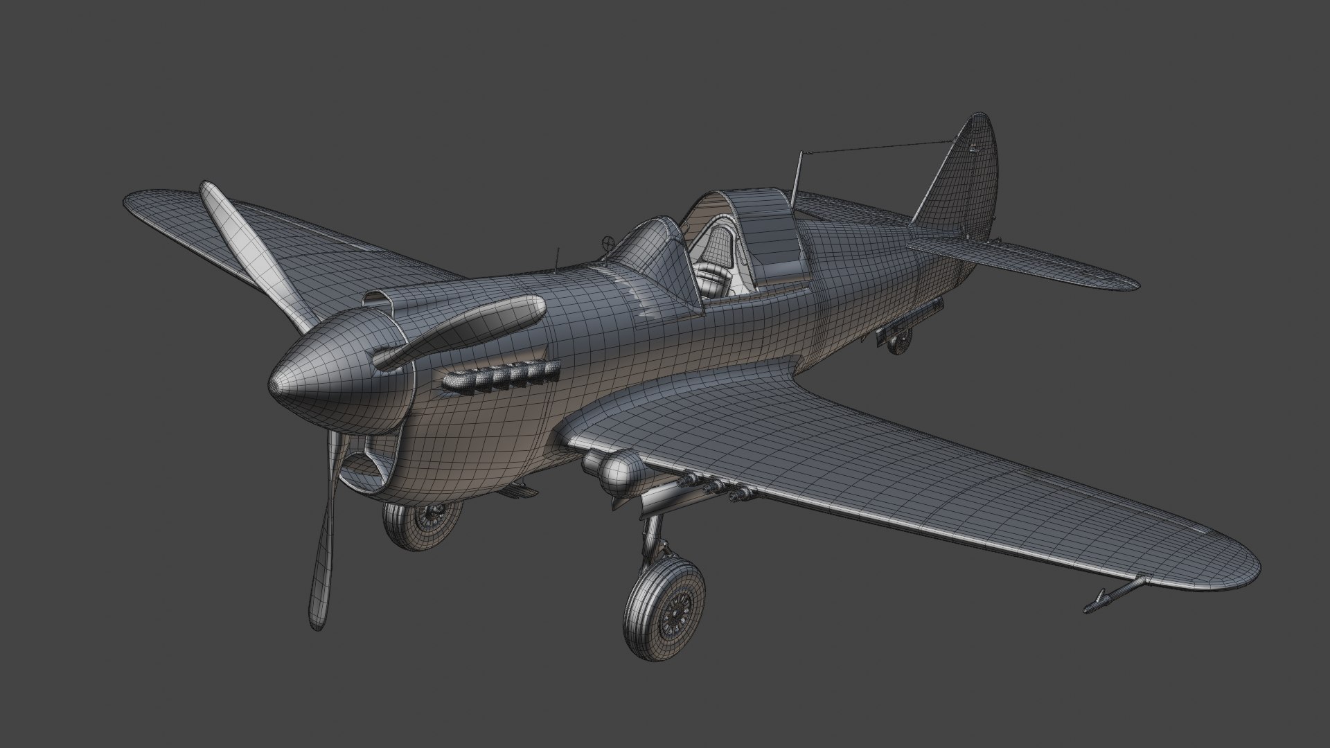 3D Britain Fully Rigged Wwii-Style Fighter Aircraft 3D Model Clean ...