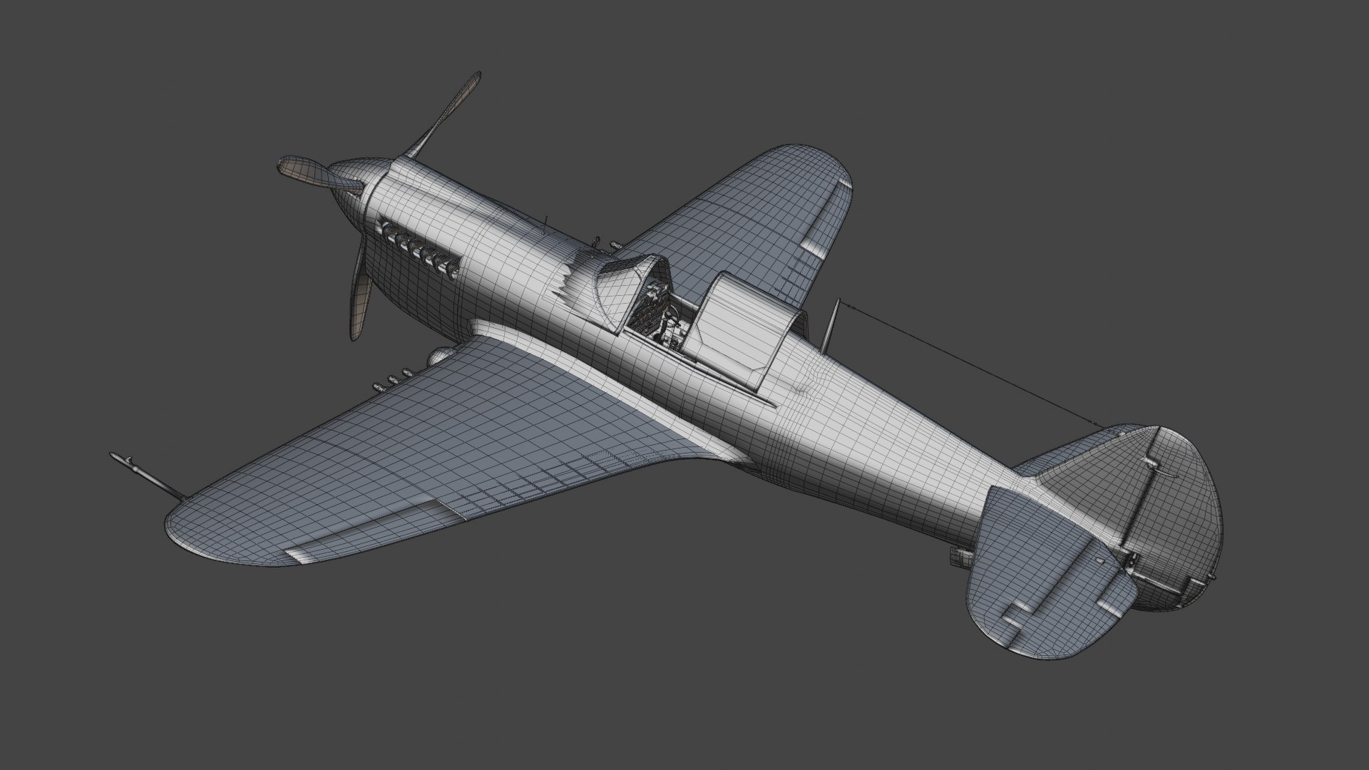 3D Britain Fully Rigged Wwii-Style Fighter Aircraft 3D Model Clean Topology Game Animation Read ...