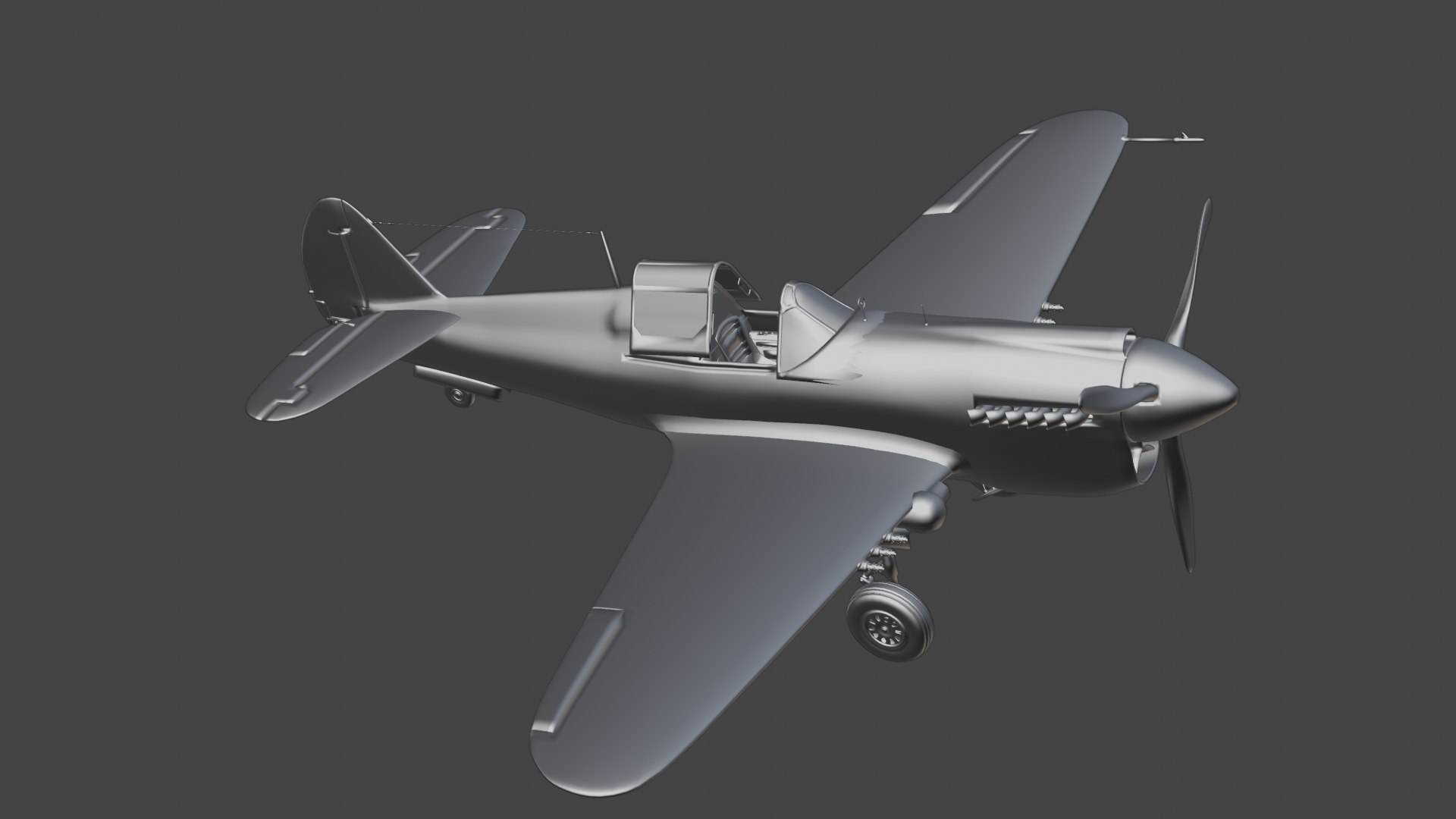 3D Britain Fully Rigged Wwii-Style Fighter Aircraft 3D Model Clean ...