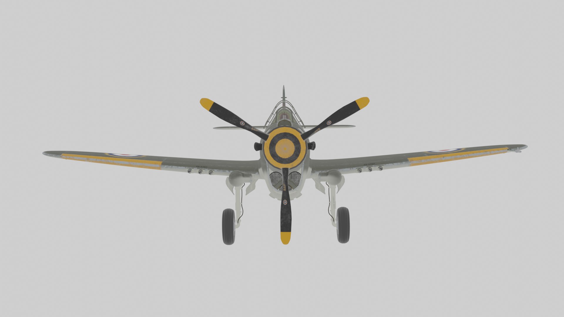 3D Britain Fully Rigged Wwii-Style Fighter Aircraft 3D Model Clean ...