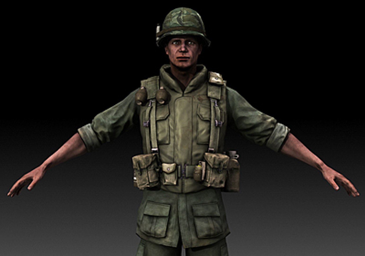 Veteran Vietnam War 3d Model