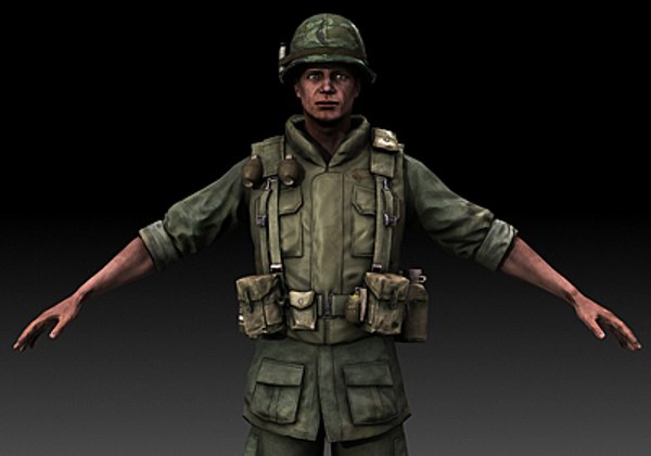 veteran vietnam war 3d model
