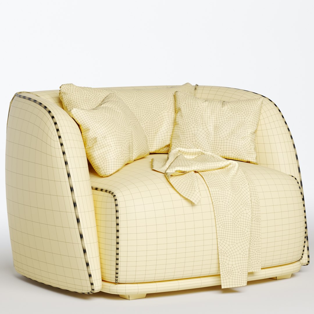 Troy Arm Chair Model - TurboSquid 2196866