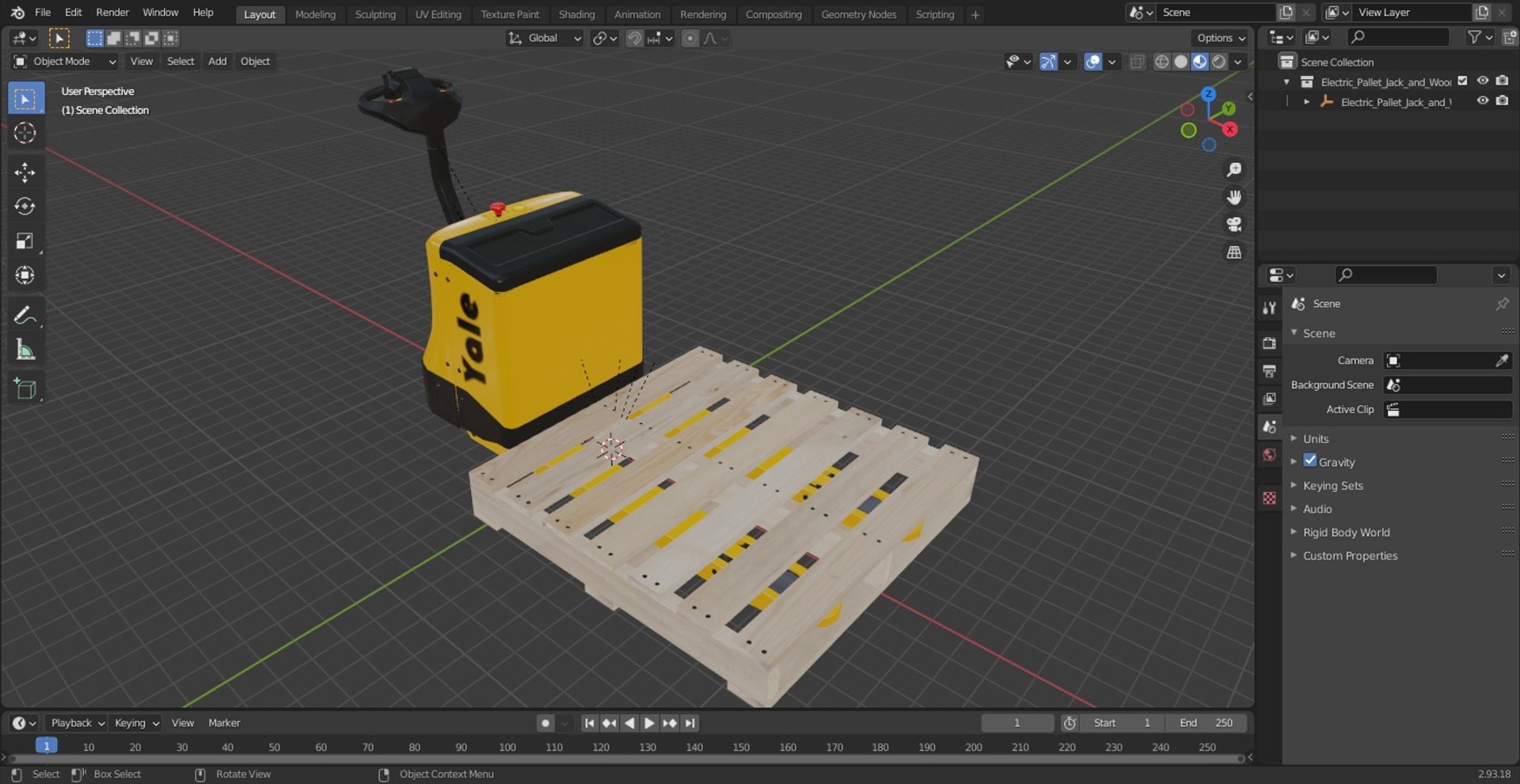 Electric Pallet Jack And Wooden Pallet 3D Model - TurboSquid 2153008