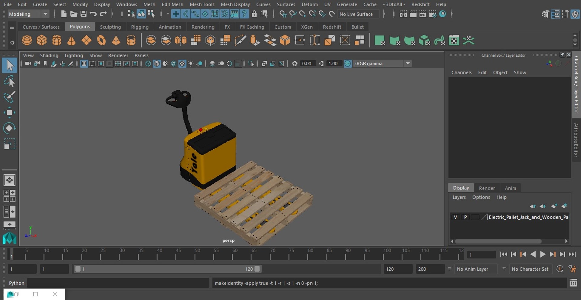 Electric Pallet Jack And Wooden Pallet 3D Model - TurboSquid 2153008