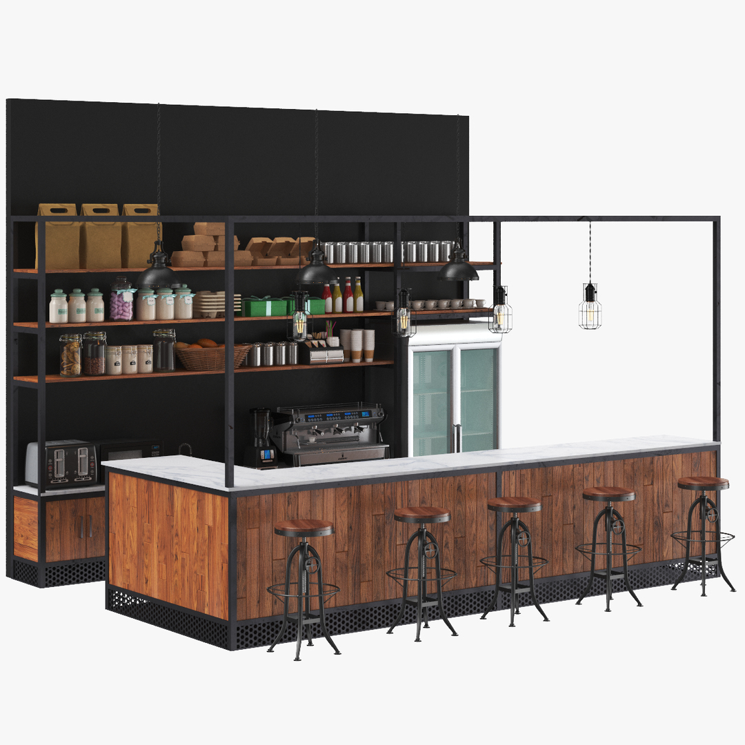 modelo 3d Barra de bar industrial - TurboSquid 1698216