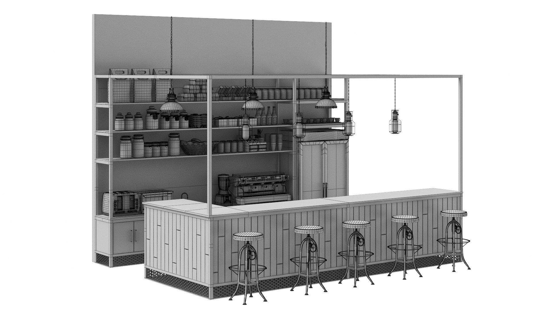 3D real industrial bar counter model - TurboSquid 1698216
