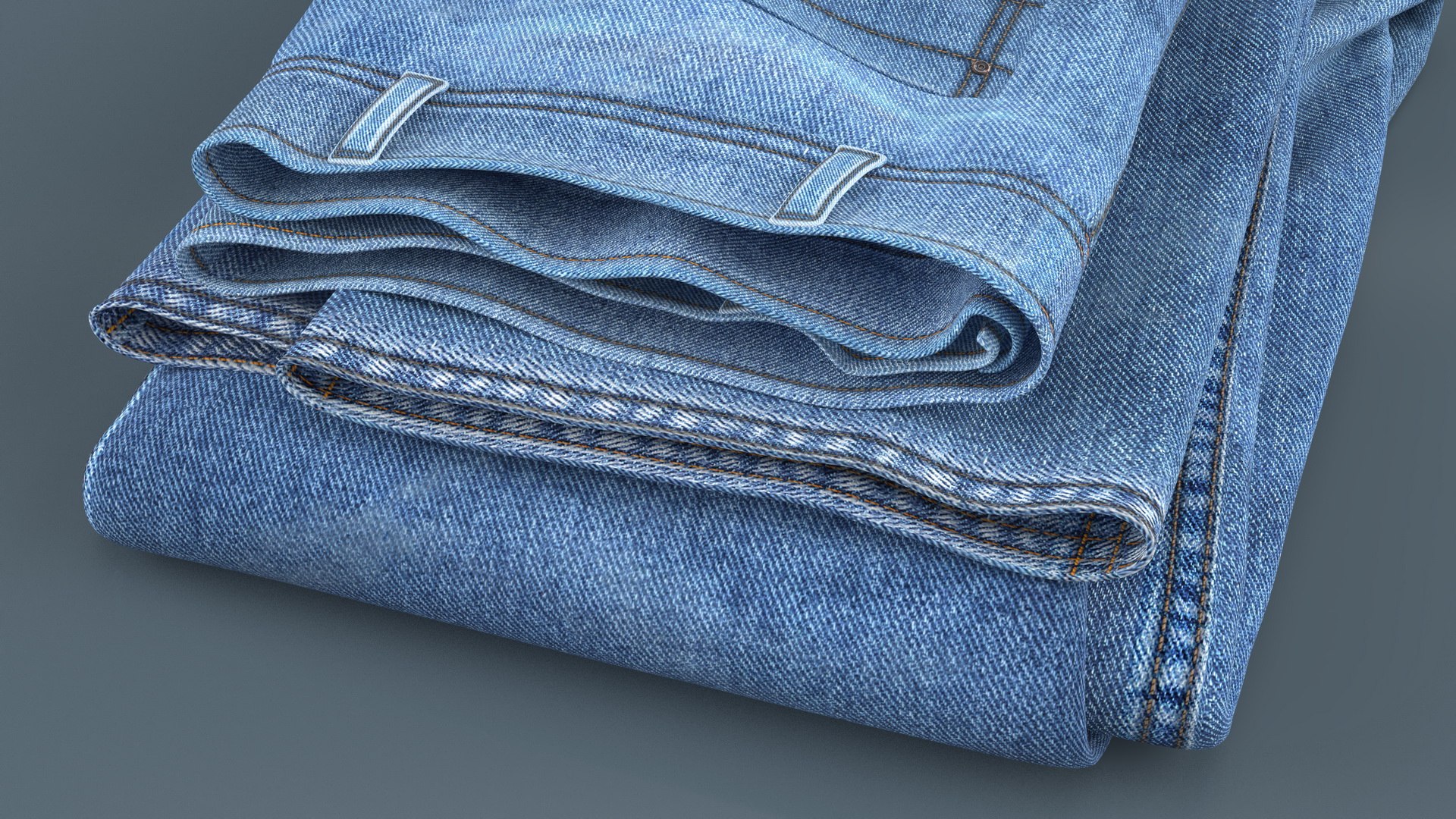 Folded Denim Blue Jeans 3D Model - TurboSquid 2326909