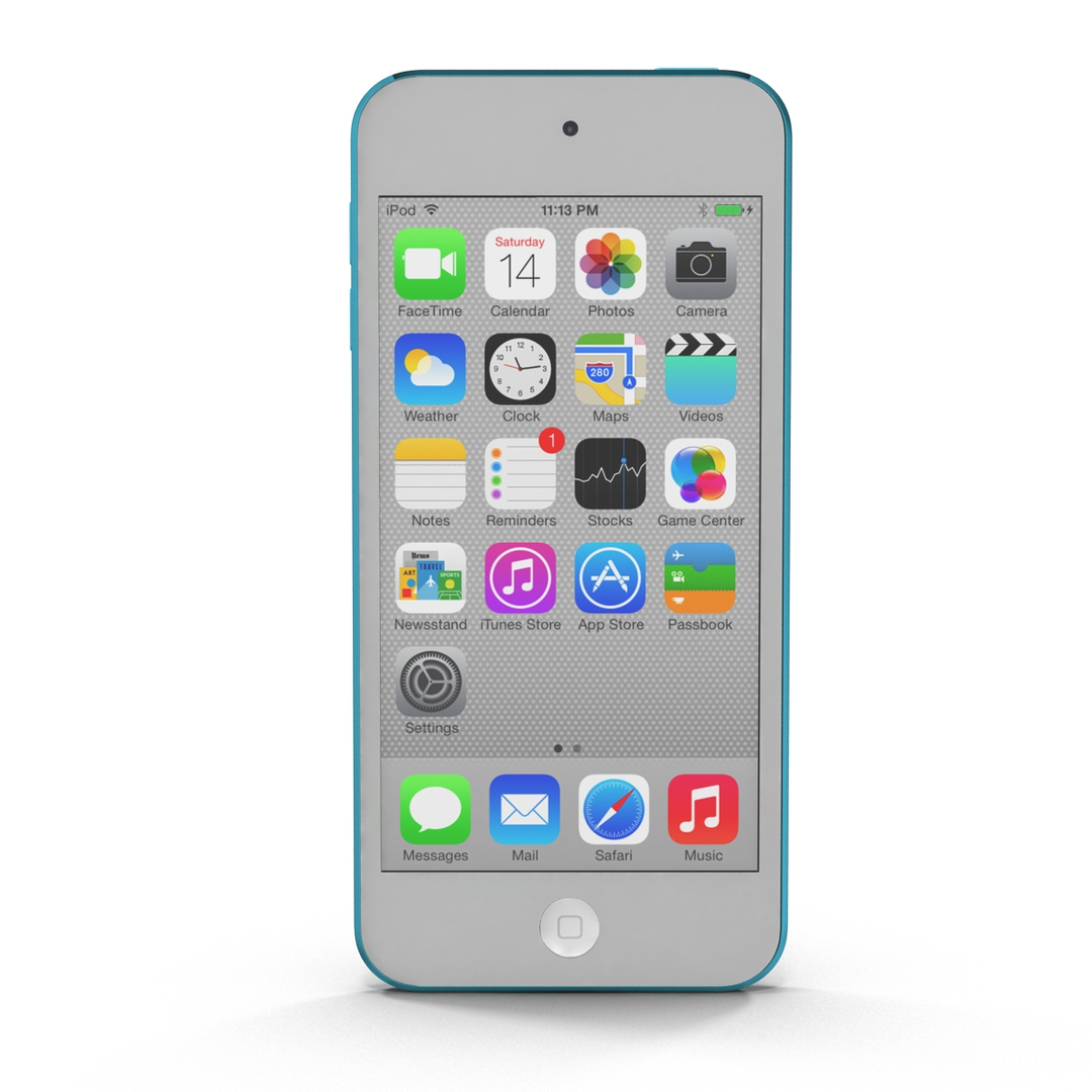 3d ipod touch blue modeled model