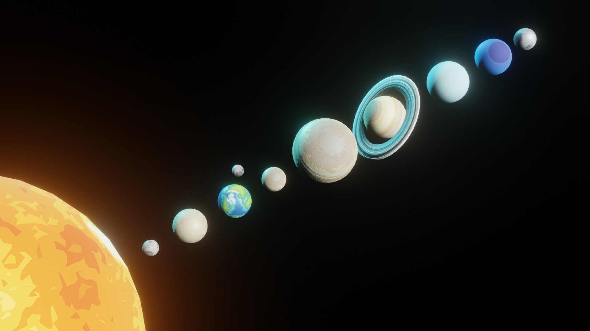 3D Stylized Solar System 3D Model 4k Textures - TurboSquid 2120501