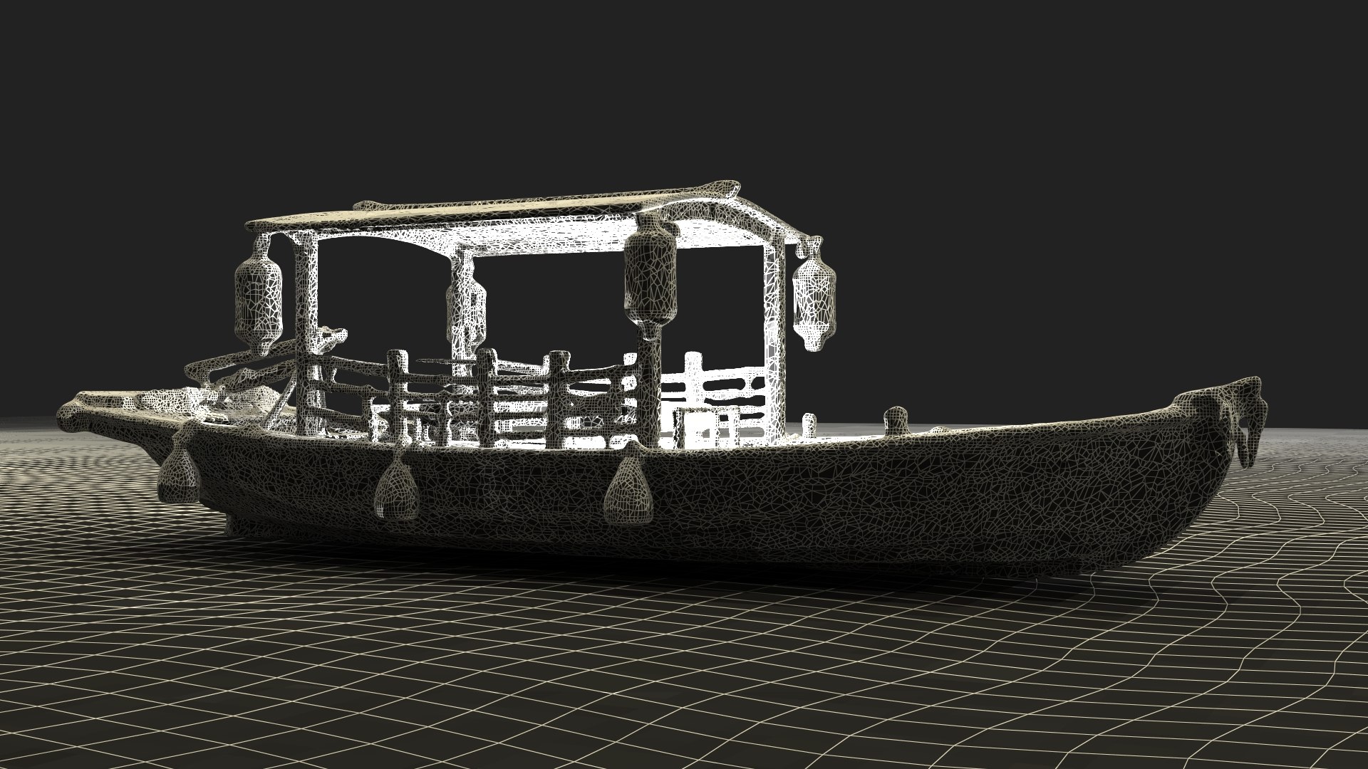 3D Chinese Wooden Boat Figure - TurboSquid 2317470