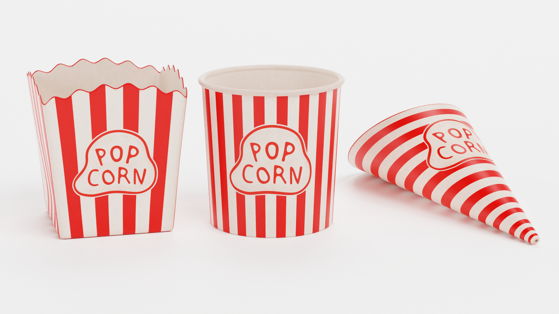 Popcorn Cups 3D Model - TurboSquid 2066978