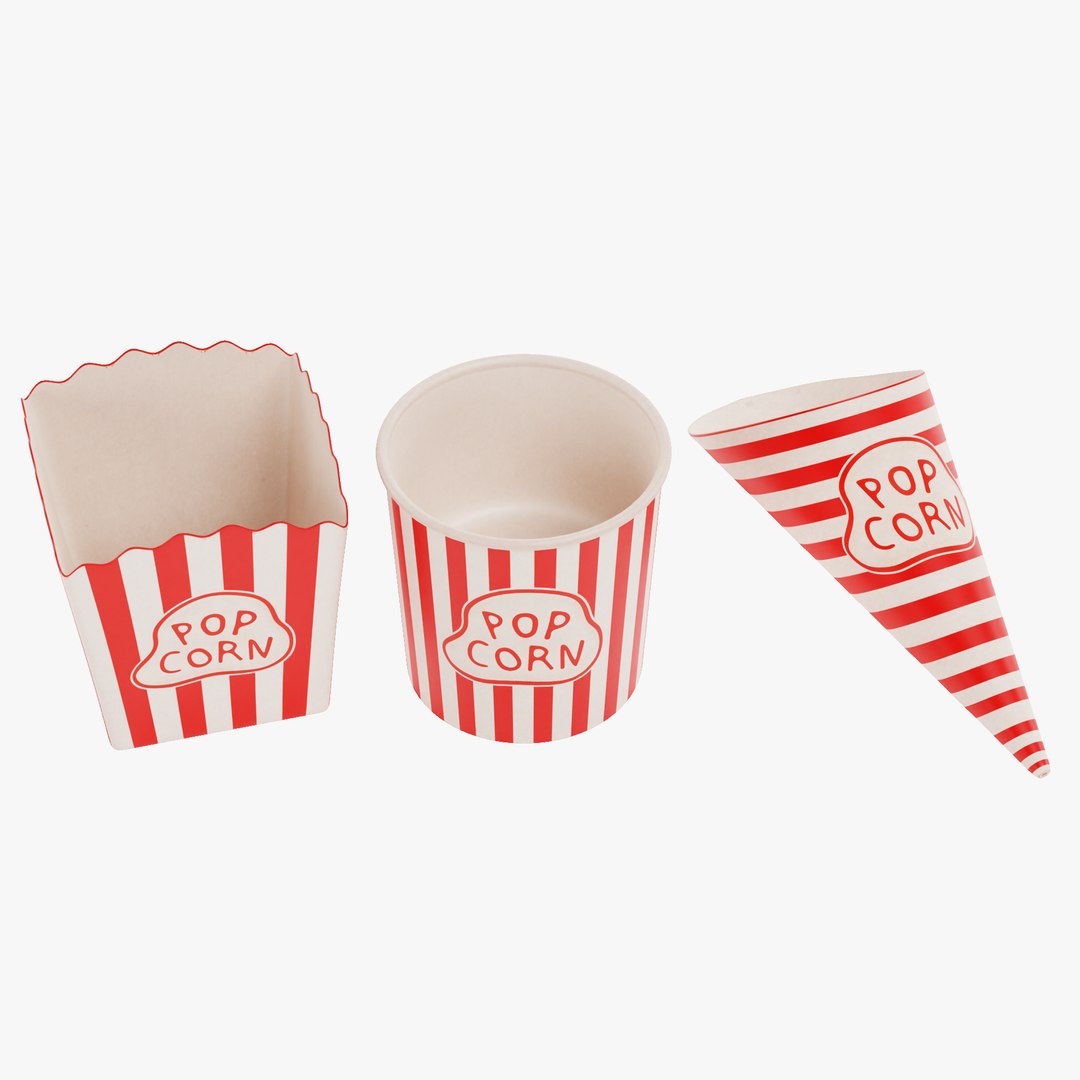 Popcorn Cups 3D Model - TurboSquid 2066978