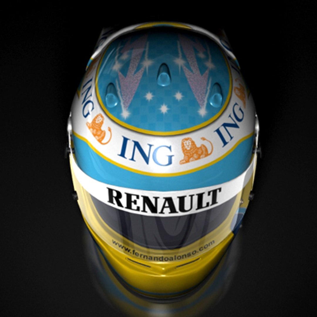 Fernando Alonso Helmet 2008 3d Model