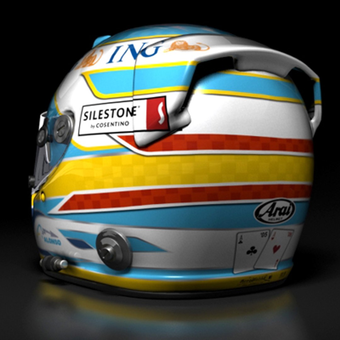 Fernando Alonso Helmet 2008 3d Model
