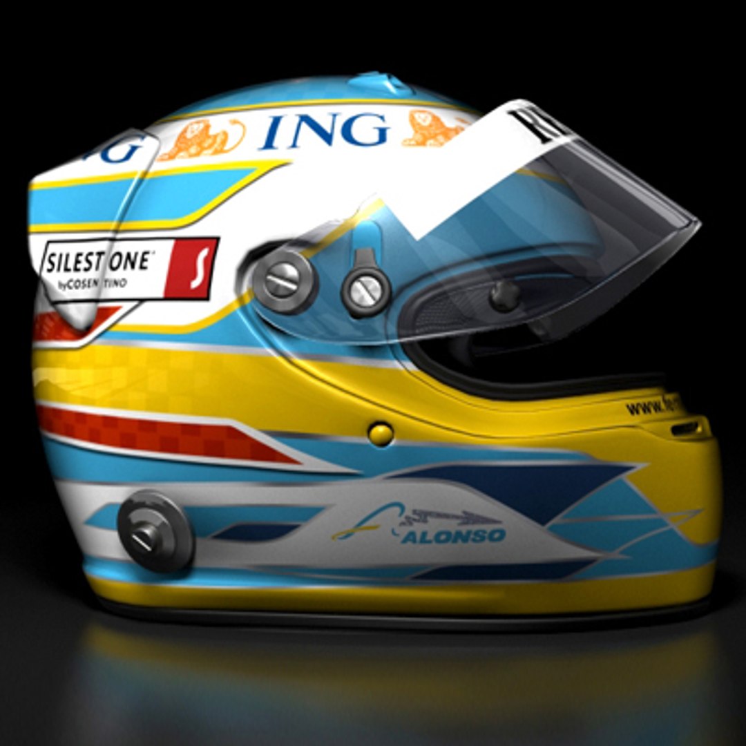 Fernando Alonso Helmet 2008 3d Model
