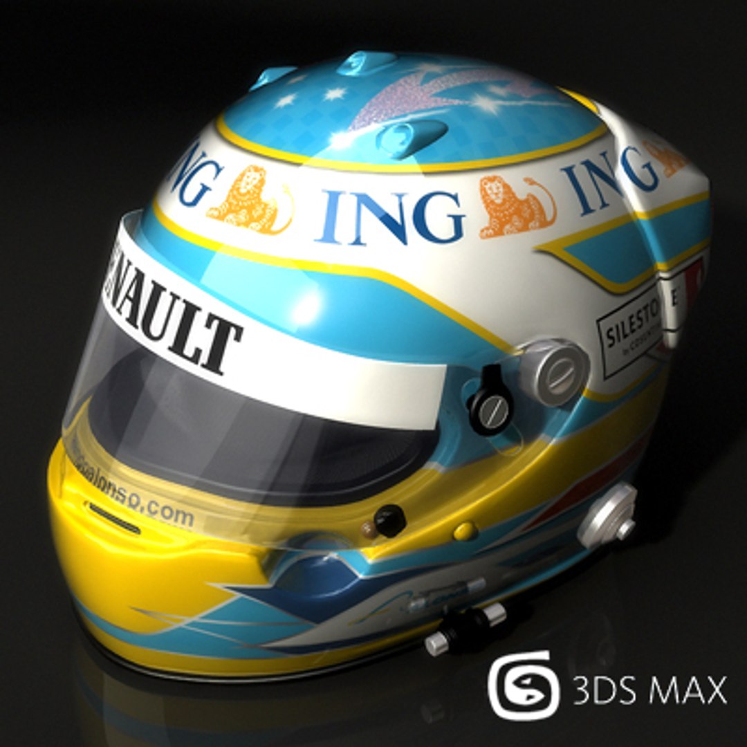 Fernando Alonso Helmet 2008 3d Model