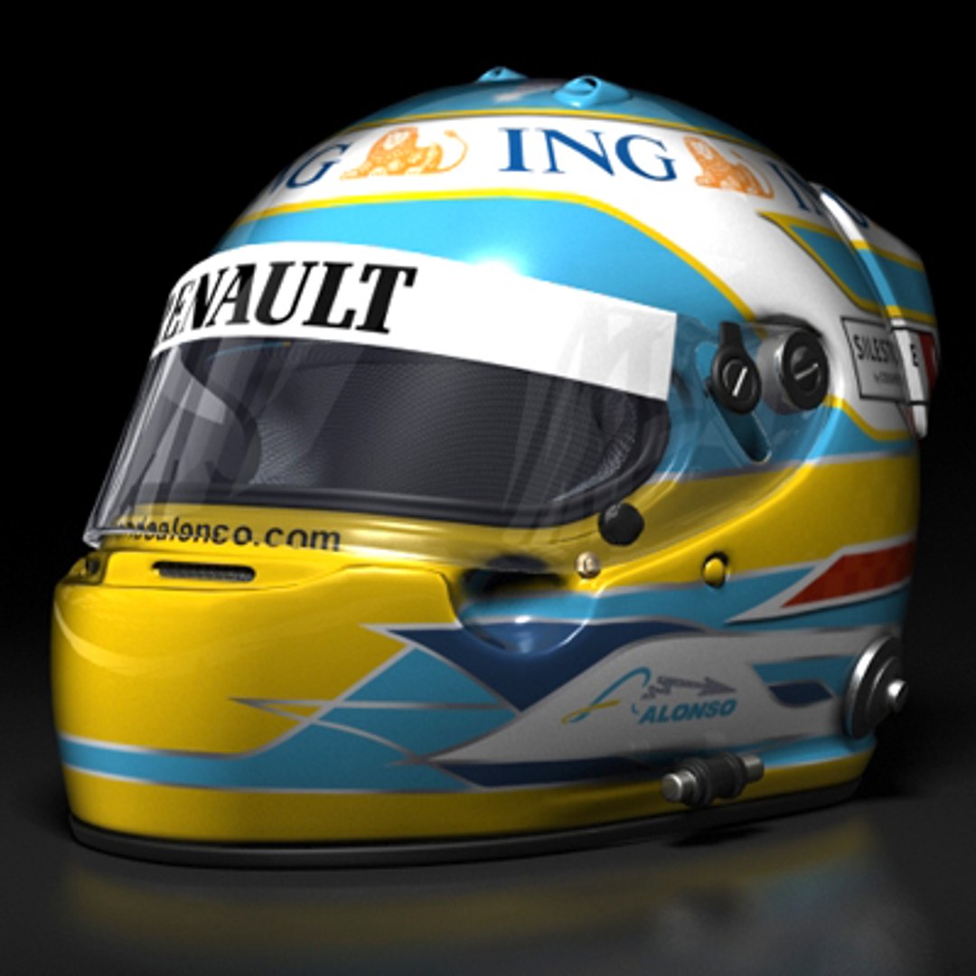 Fernando Alonso Helmet 2008 3d Model