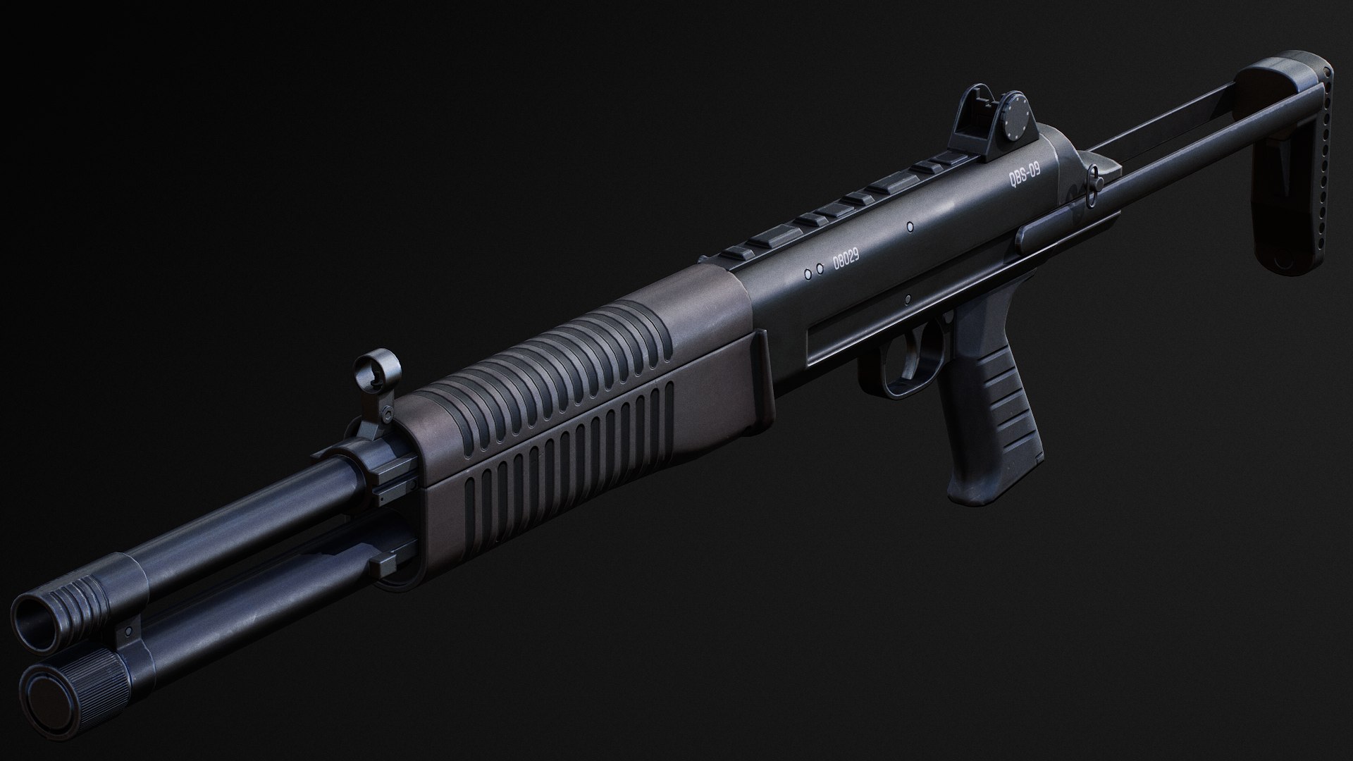 QBS-09 Shotgun - Mobile Ready Low Poly Model - TurboSquid 2277405