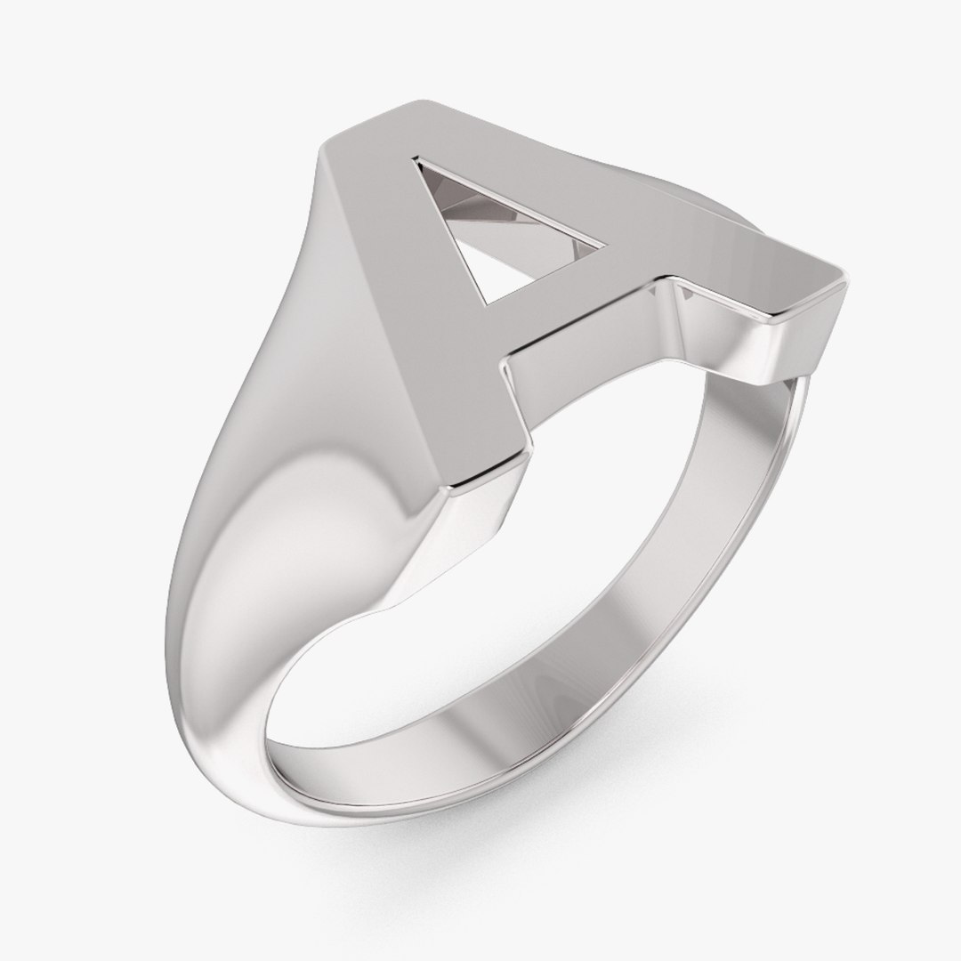 Alphabet Signet Ring A model - TurboSquid 2081216
