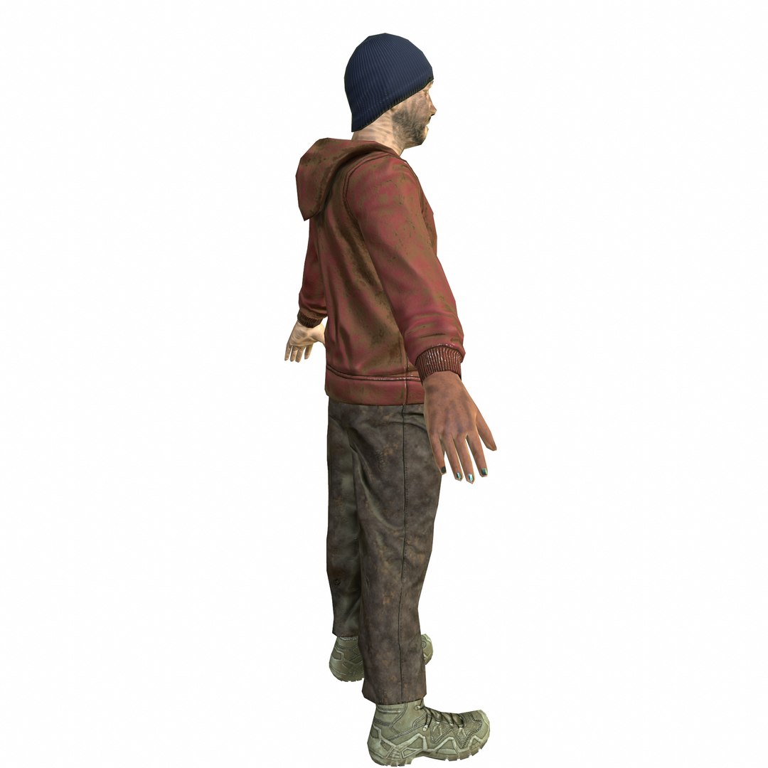 Homeless hobo man mobile 3D model | 1142435 | TurboSquid