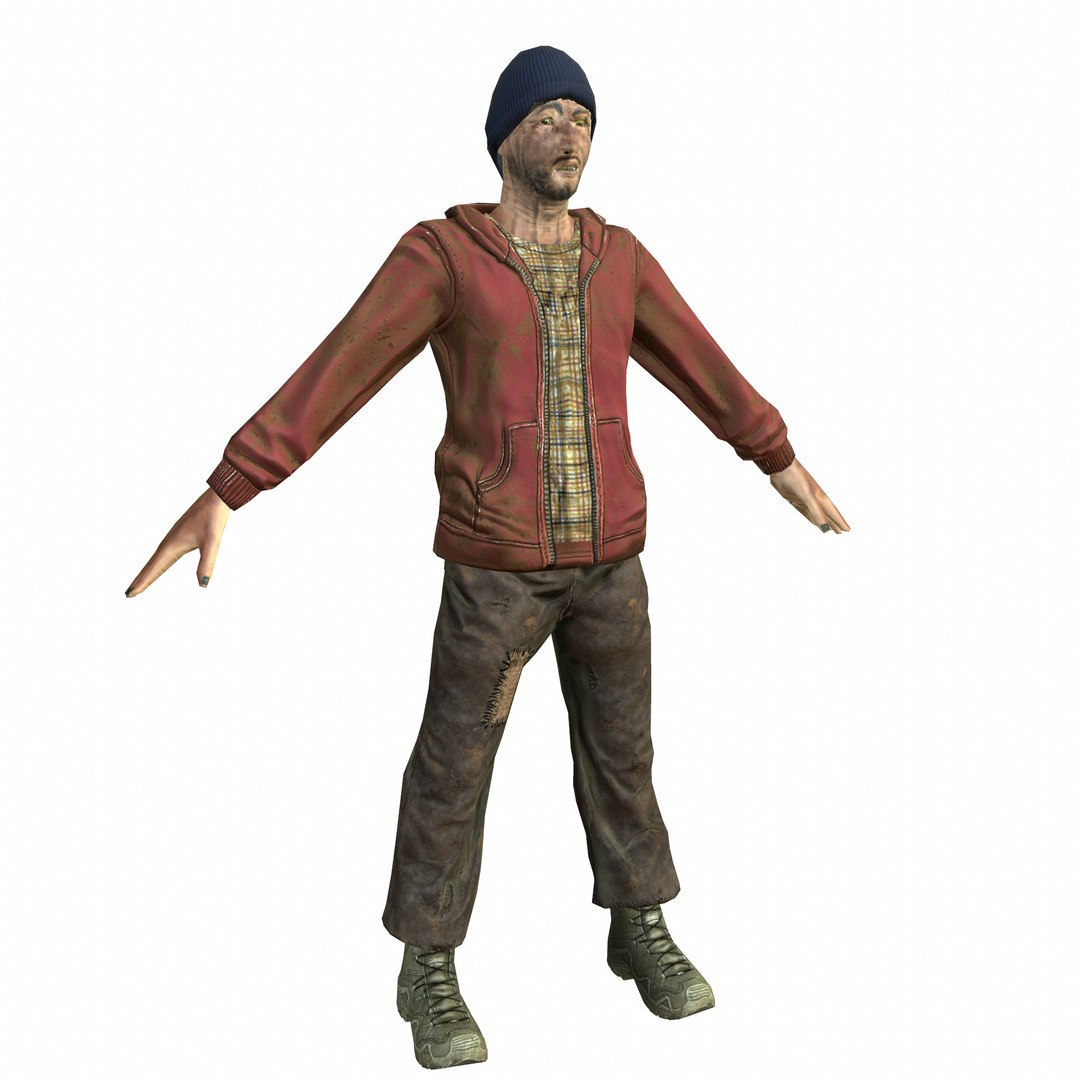 Homeless hobo man mobile 3D model | 1142435 | TurboSquid