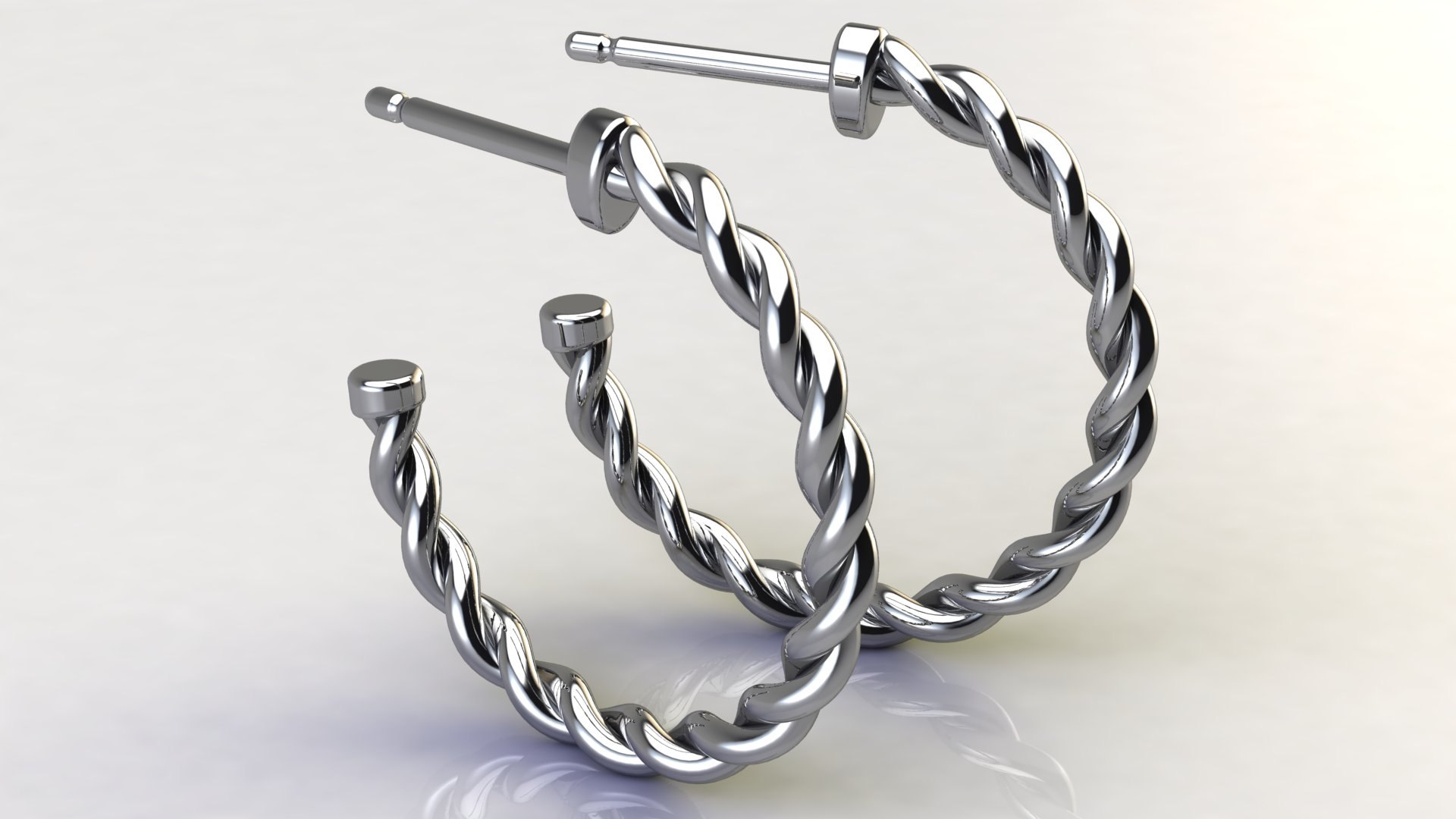 Cable hoop earrings 3D model - TurboSquid 1569445