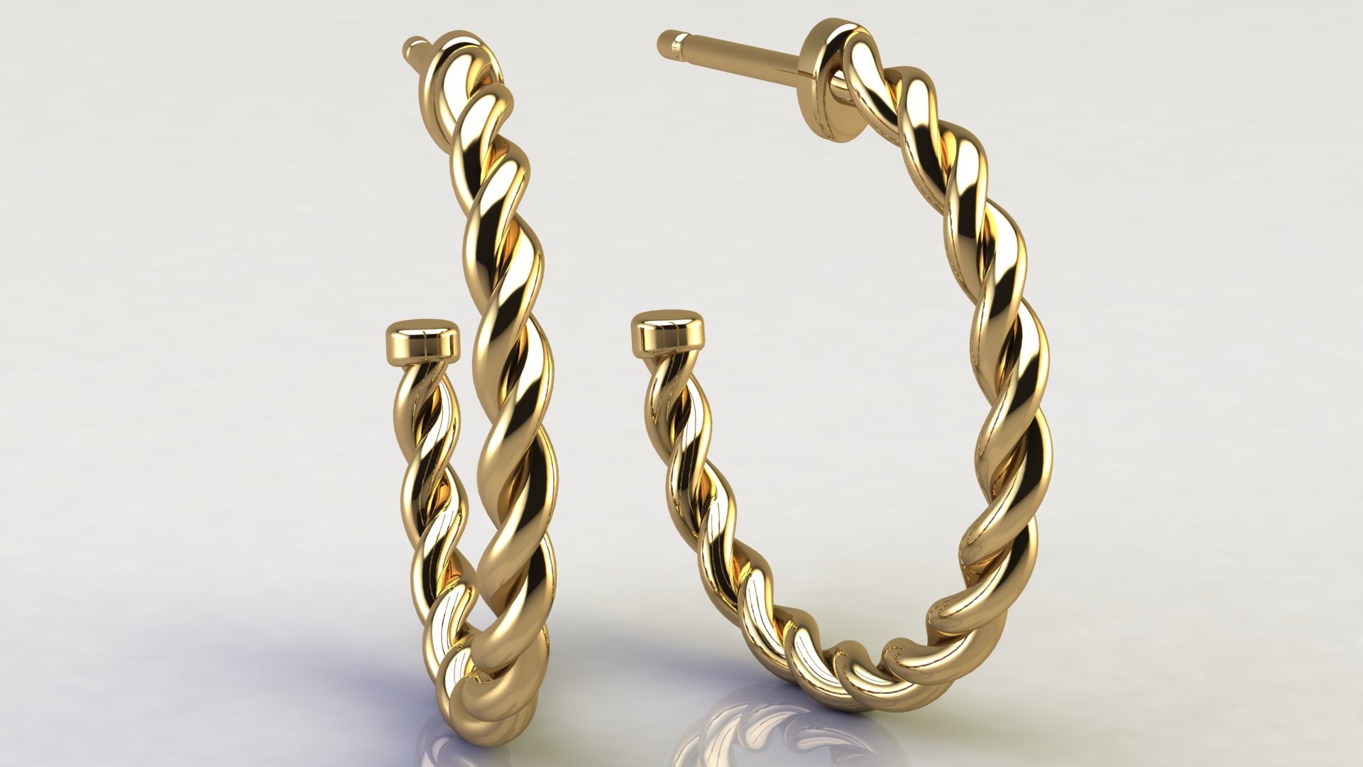 Cable hoop earrings 3D model - TurboSquid 1569445