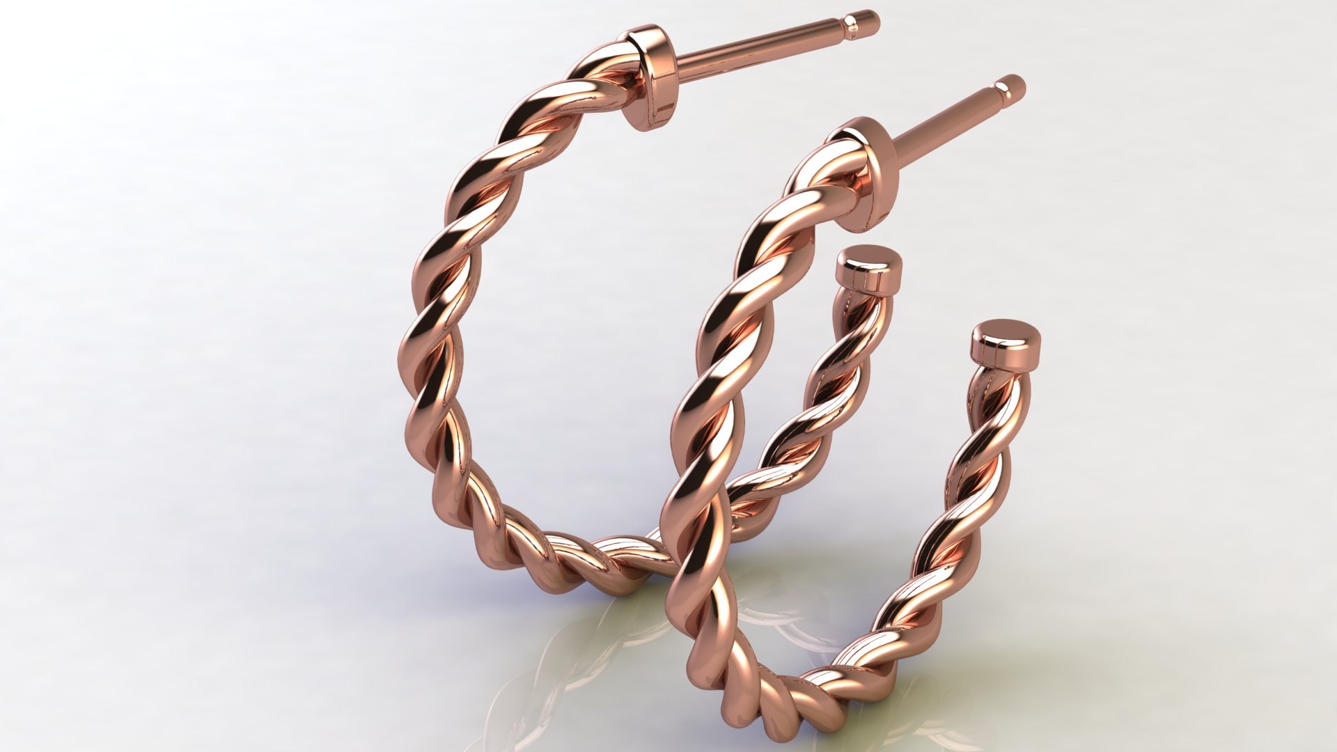 Cable hoop earrings 3D model - TurboSquid 1569445