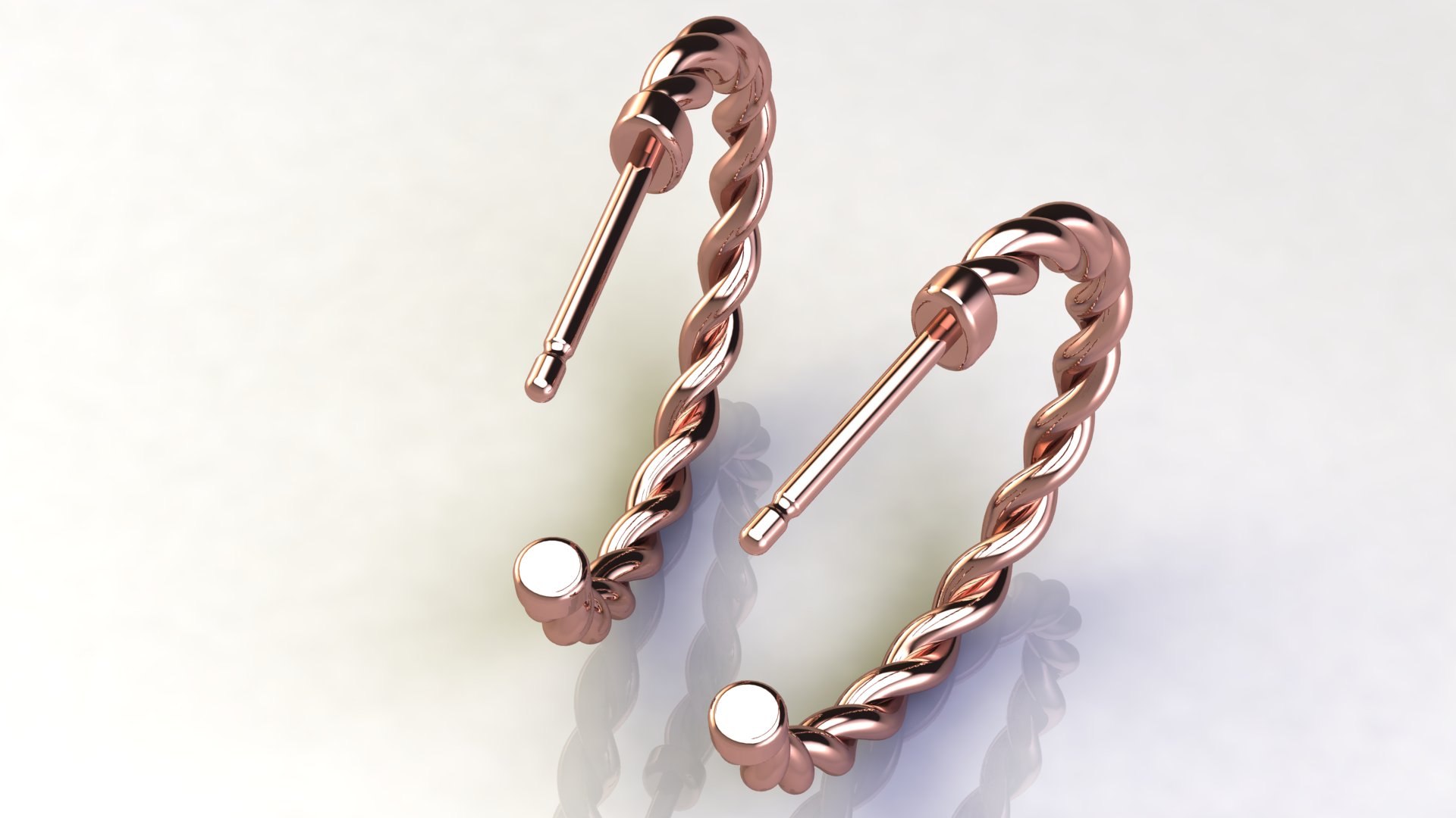 Cable hoop earrings 3D model - TurboSquid 1569445