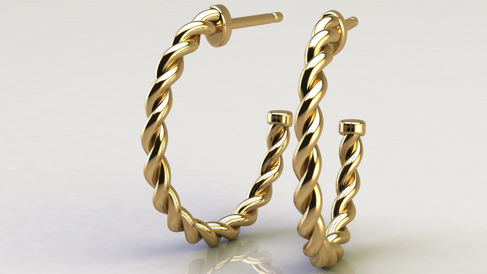 Cable hoop earrings 3D model - TurboSquid 1569445