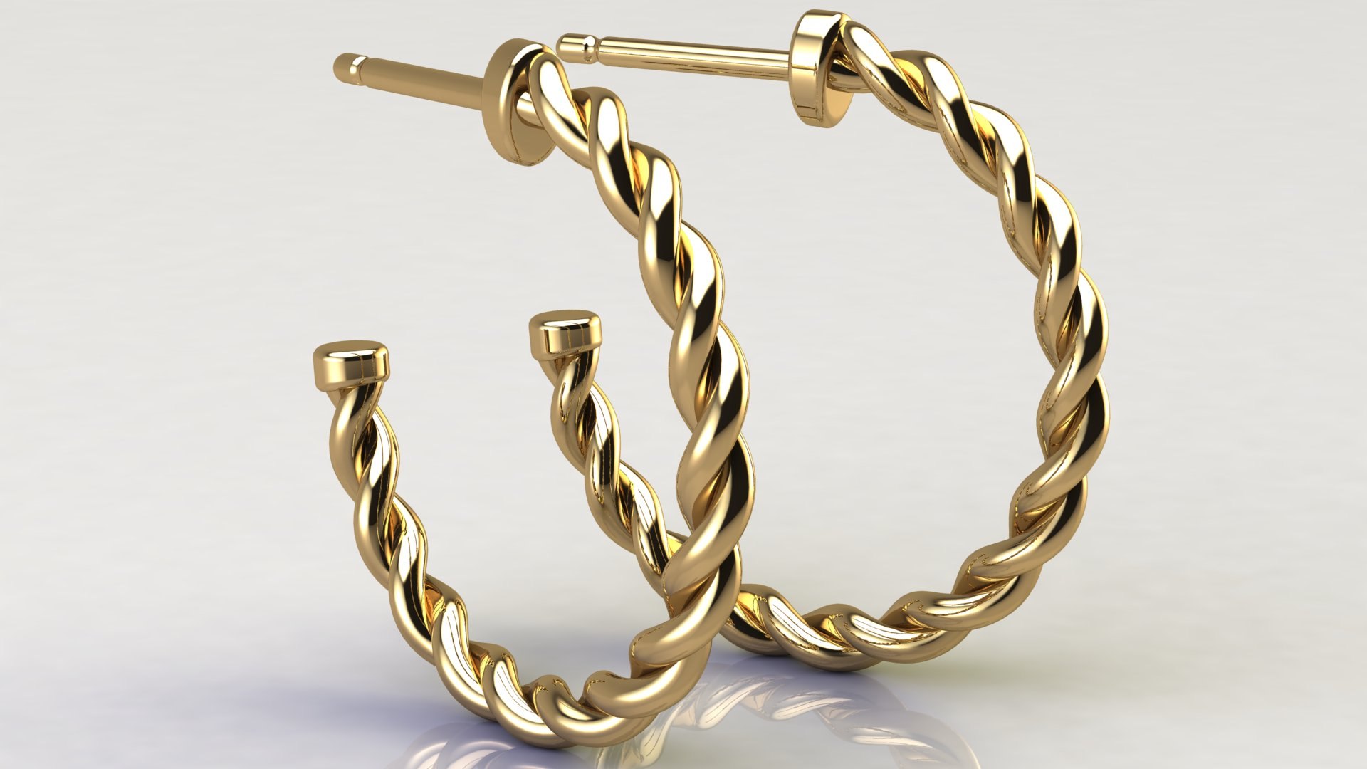 Cable hoop earrings 3D model - TurboSquid 1569445