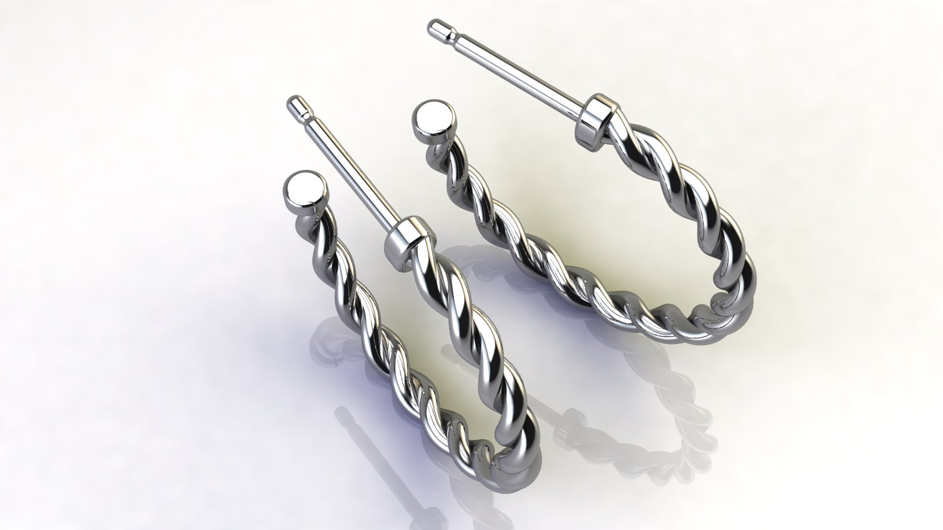 Cable hoop earrings 3D model - TurboSquid 1569445