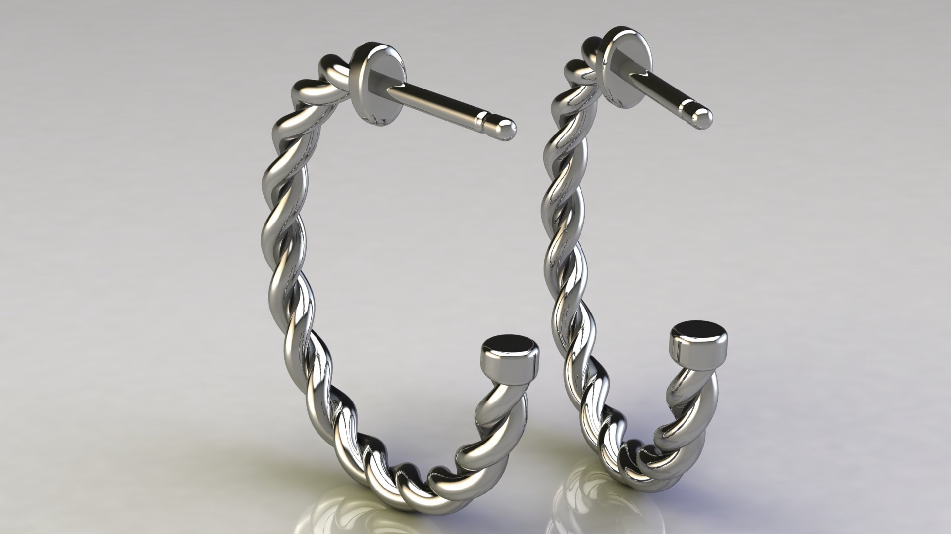 Cable hoop earrings 3D model - TurboSquid 1569445