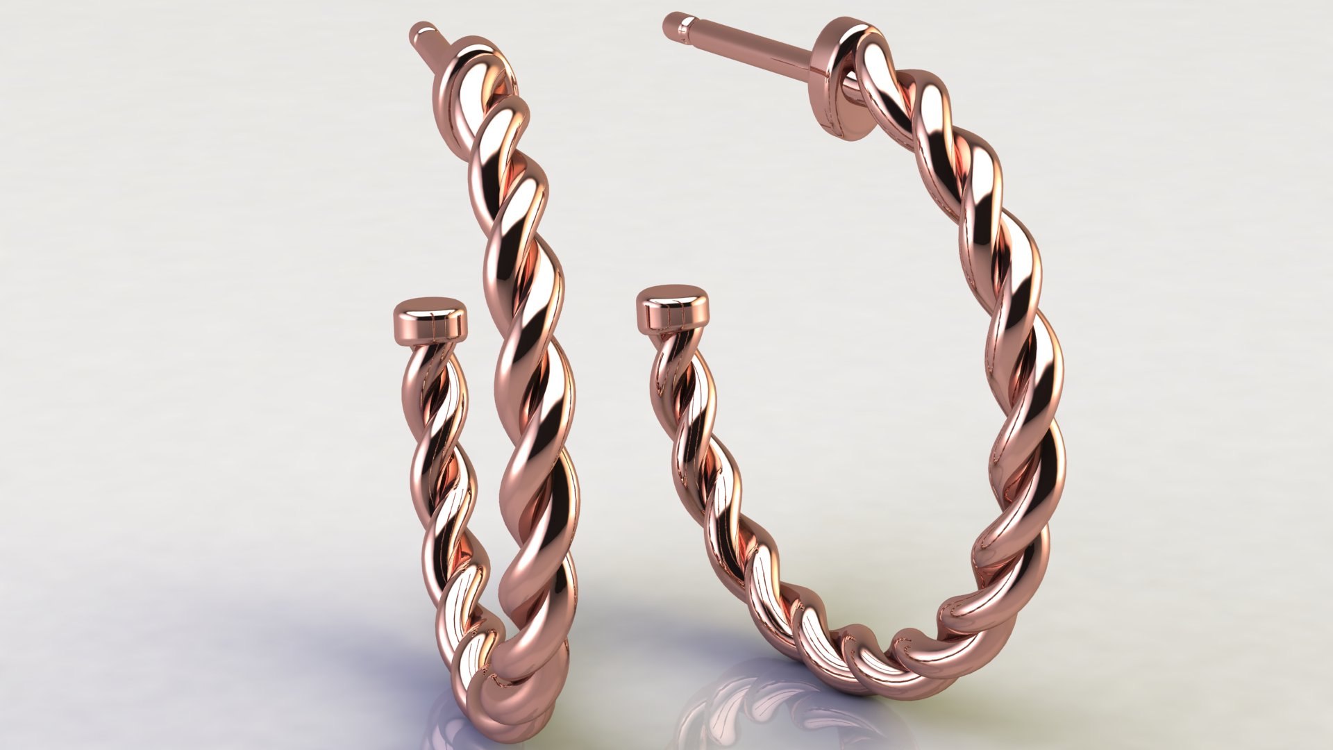 Cable hoop earrings 3D model - TurboSquid 1569445