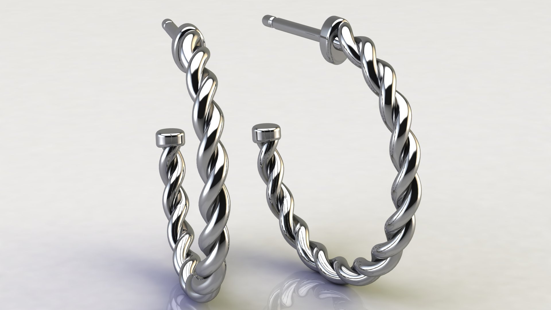 Cable hoop earrings 3D model - TurboSquid 1569445